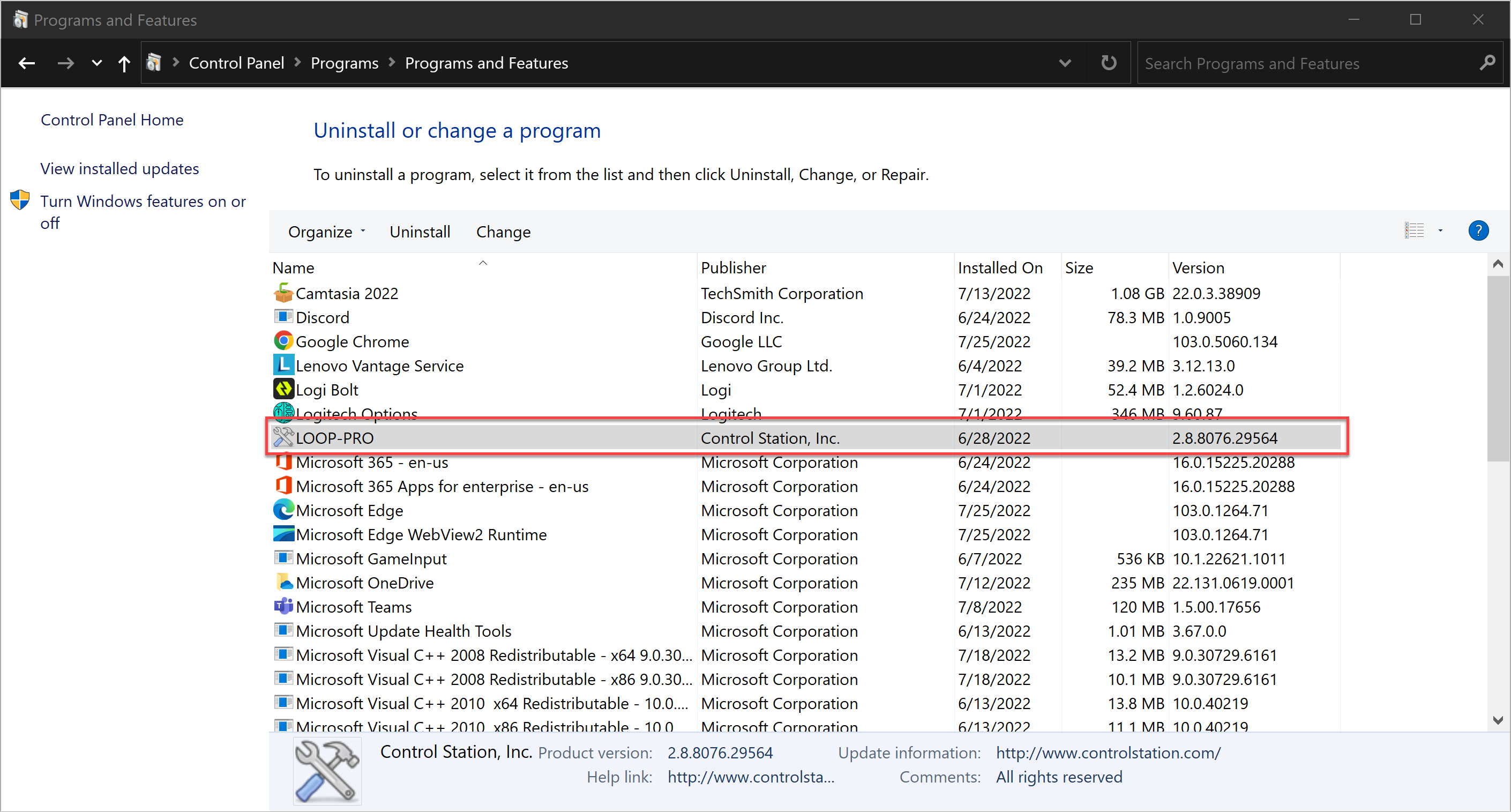 LOOP-PRO TUNER Installation Guide - Chapter 5: Changes to an Existing Installation